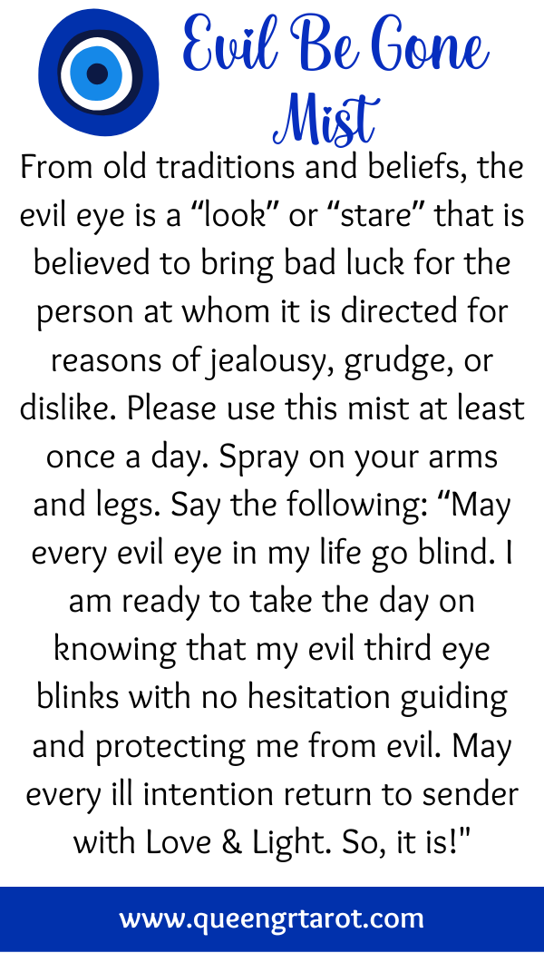 EVIL Be Gone Mist - On The Go! Infused with Rainbow Quartz crystals, T – Queen GrandRising